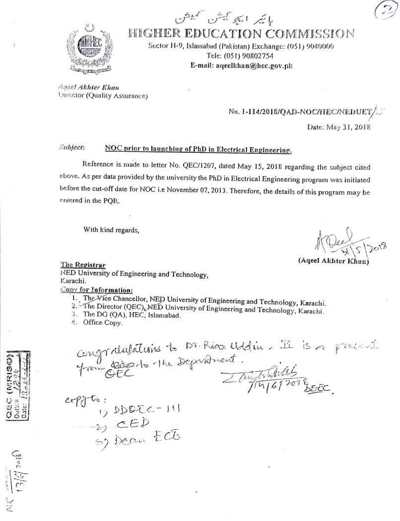 Dept Home | Department of Electrical Engineering - NED UET